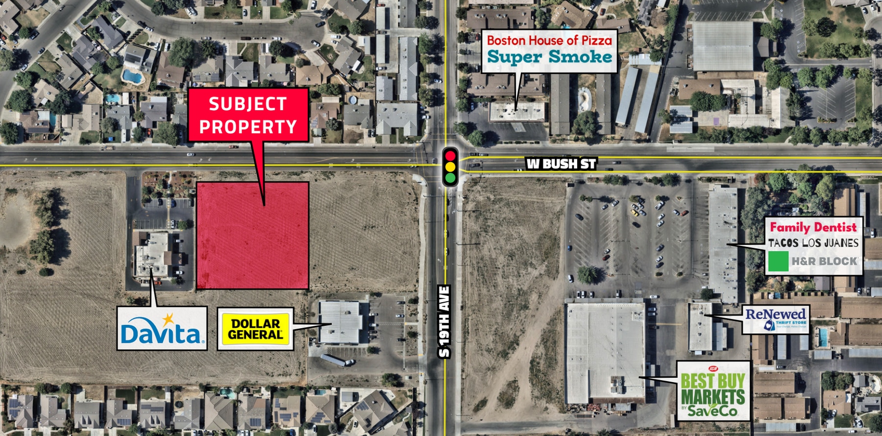 SEC Bush Street & 19th ave, Lemoore, CA 93245 - Retail Pad - Lemoore ...