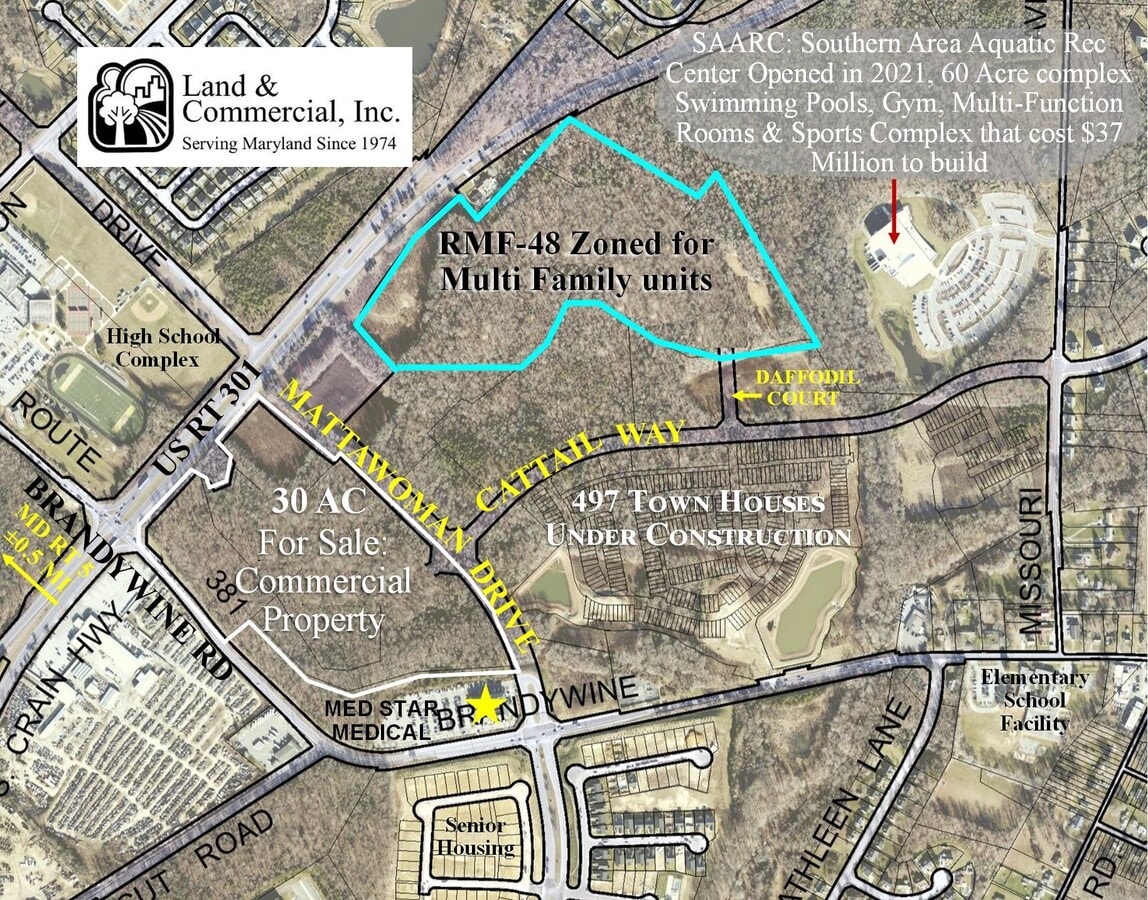 13601 Daffodil Ct, Brandywine, MD 20613 - 35 ACRES Zoned for 540 Multi ...