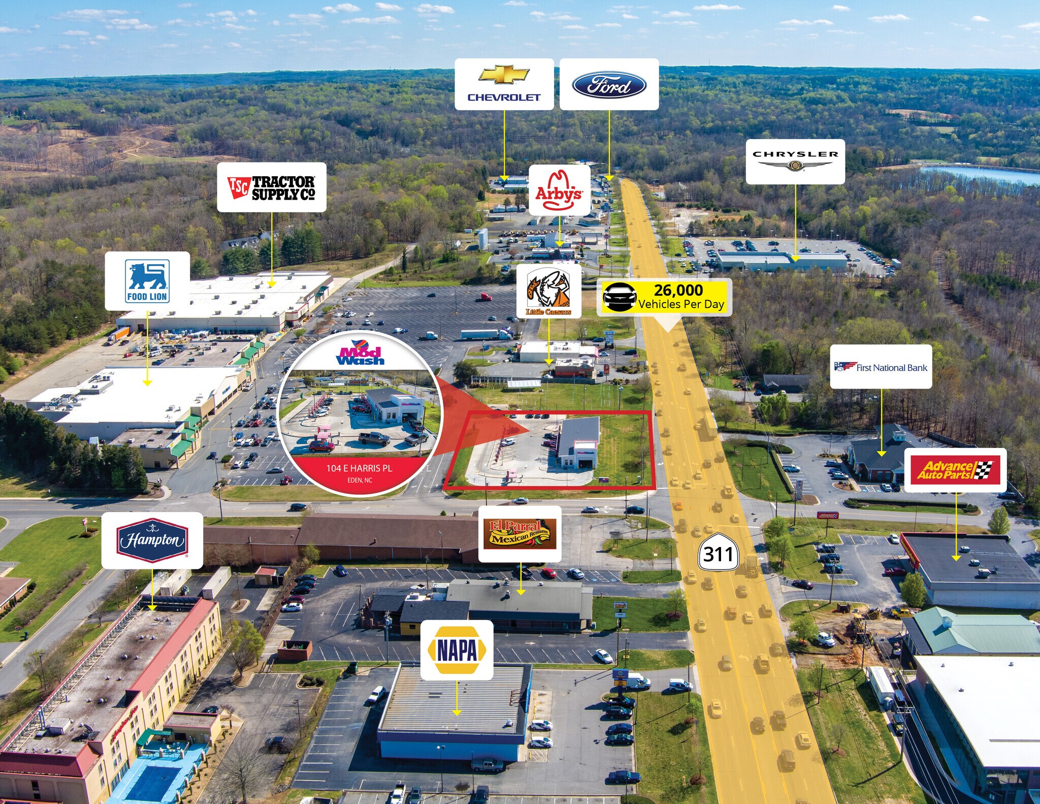 Mod Wash, Eden, NC 27288 - 20 Yr. NNN Sale Leaseback- Trophy Site | LoopNet