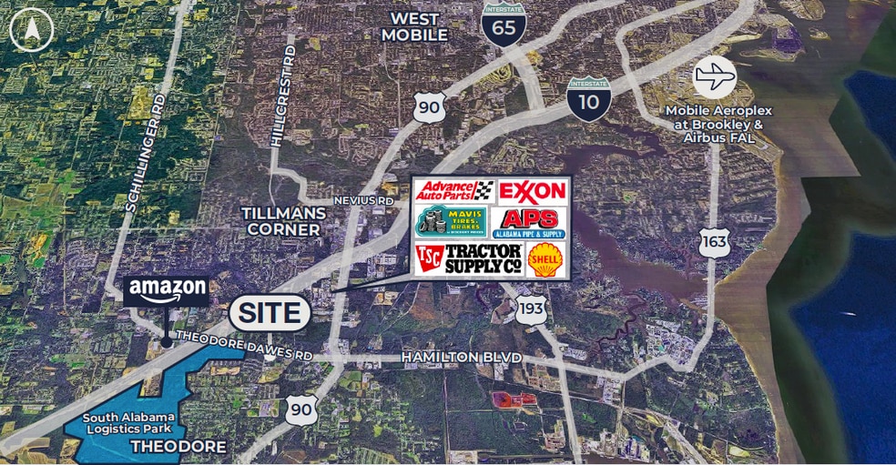 Theodore Dawes Rd, Theodore, AL 36582 - 9.1 AC Industrial Site - Build ...