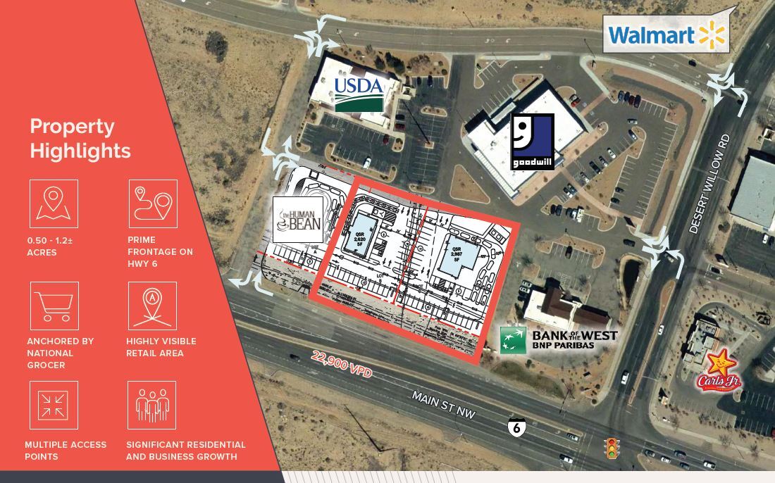 NWQ I-25 & NM Hwy 6, Los Lunas, NM 87031 - Walmart Anchored Pad Sites ...