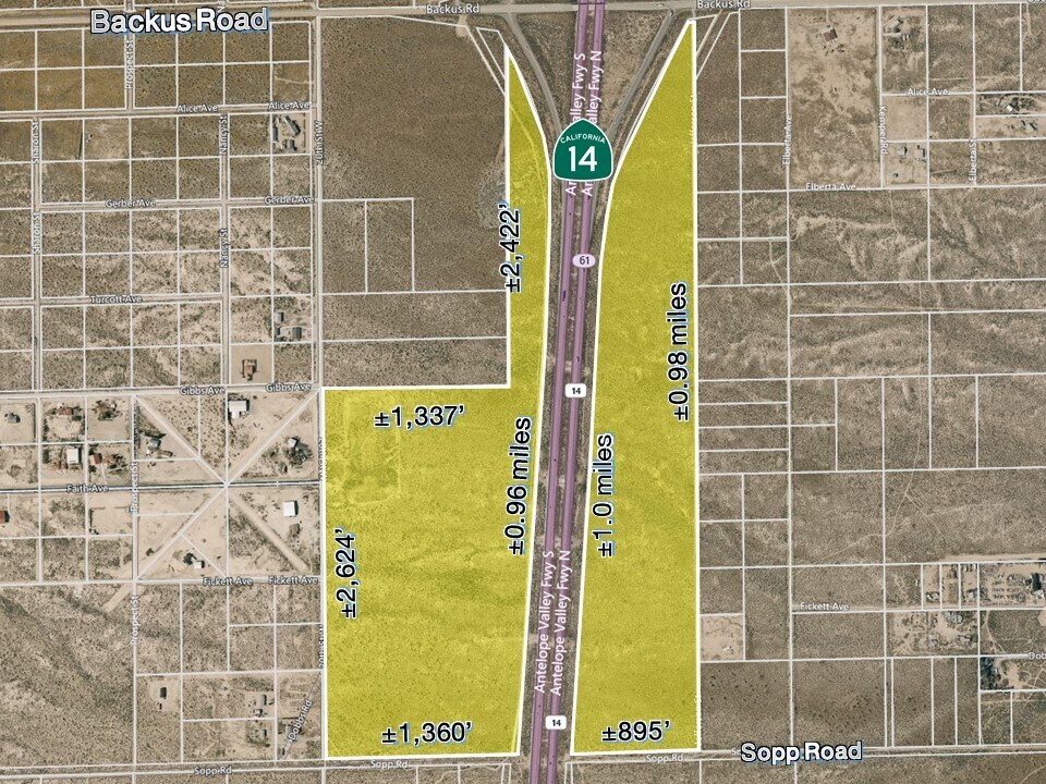 At Backus Rd, Rosamond, CA 93560 - ±1 Mile Freeway Frontage (Both Sides ...